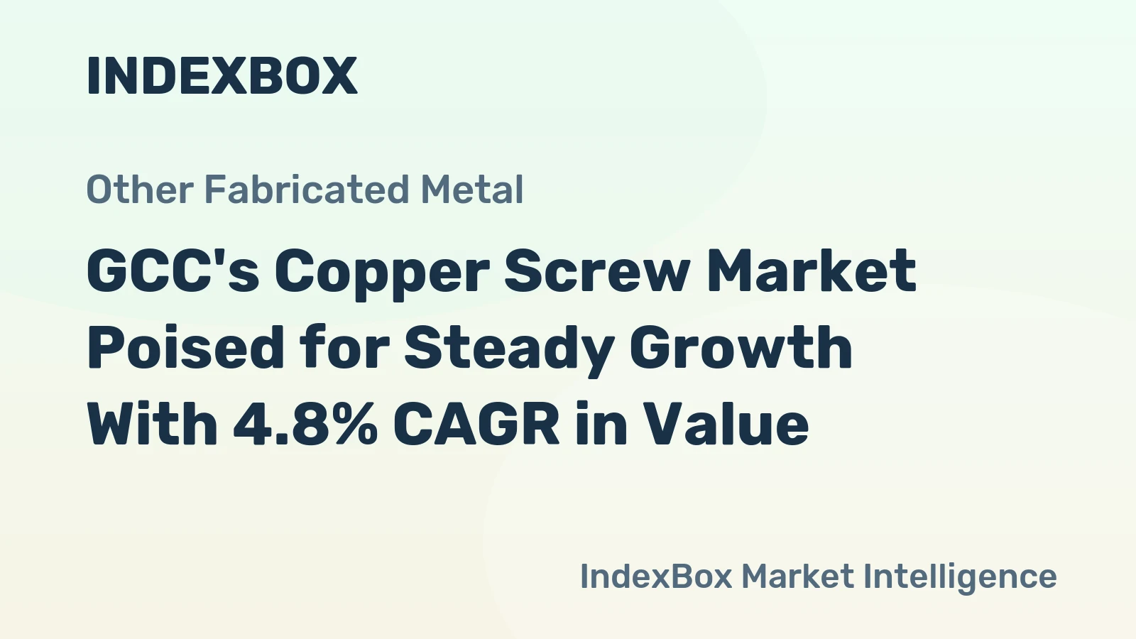 GCC's Copper Screw Market Poised for Steady Growth With 4.8% CAGR in Value