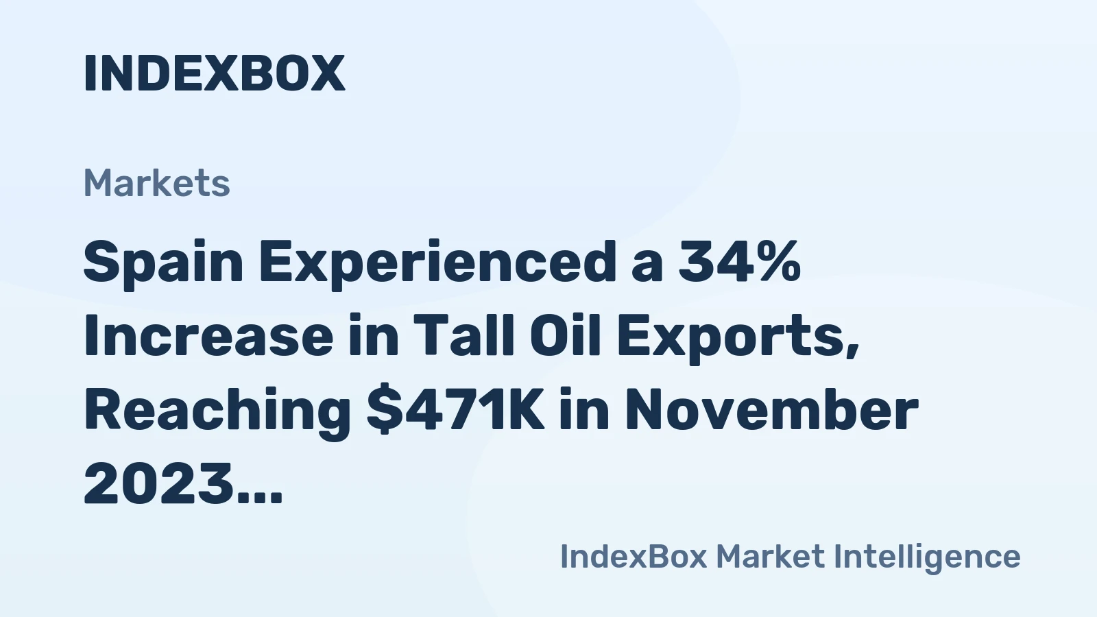 Spain Experienced a 34% Increase in Tall Oil Exports, Reaching $471K in November 2023.