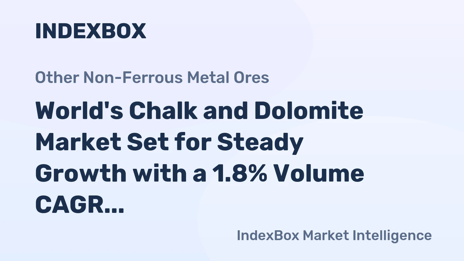 World's Chalk and Dolomite Market Set for Steady Growth with a 1.8% Volume CAGR Through 2035