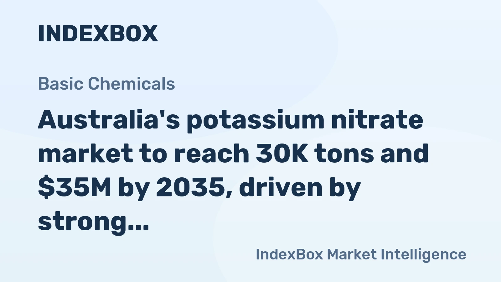 Australia's potassium nitrate market to reach 30K tons and $35M by 2035, driven by strong import growth and increasing demand.