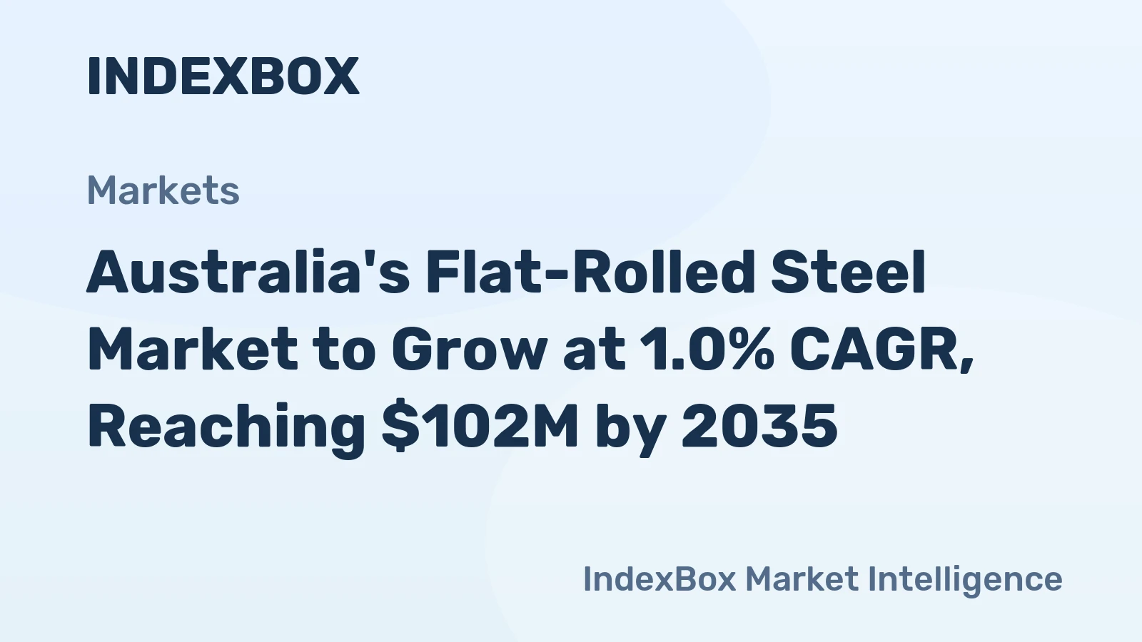 Australia's Flat-Rolled Steel Market to Grow at 1.0% CAGR, Reaching $102M by 2035