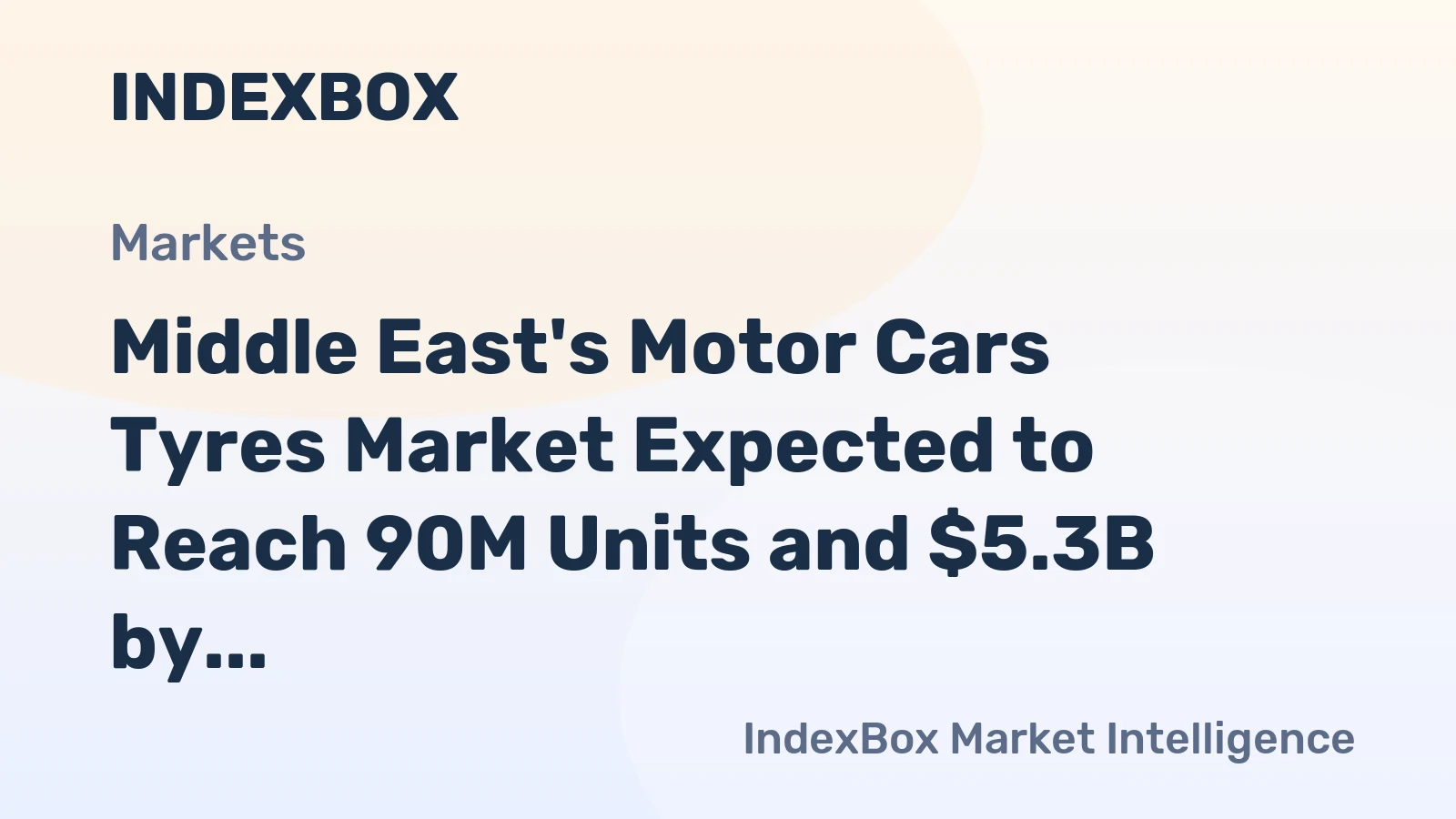 Middle East's Motor Cars Tyres Market Expected to Reach 90M Units and $5.3B by 2035