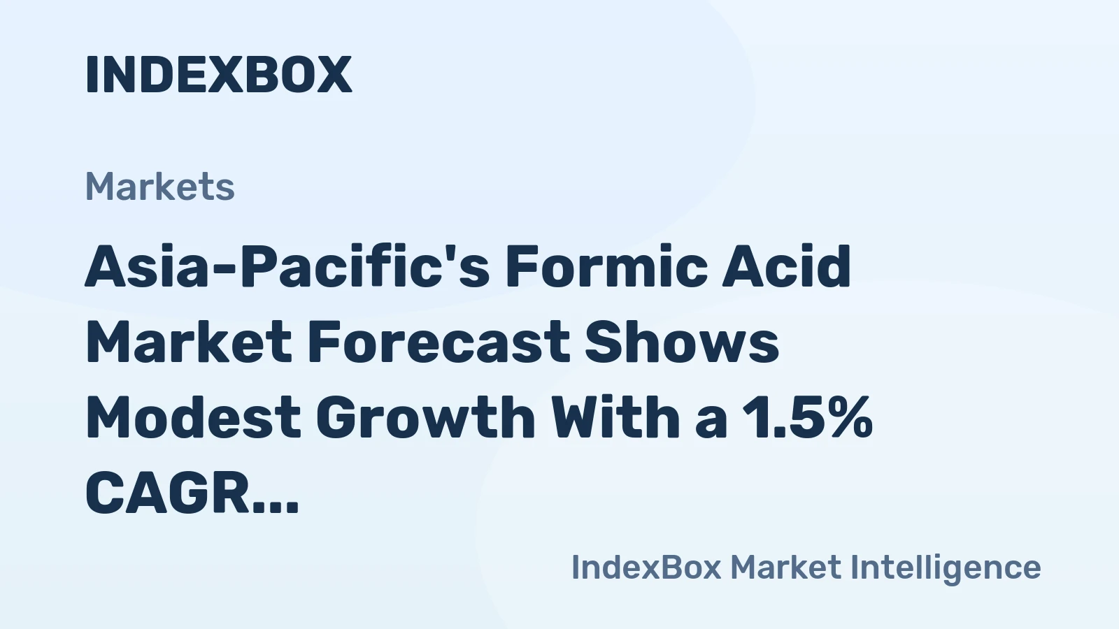 Asia-Pacific's Formic Acid Market Forecast Shows Modest Growth With a 1.5% CAGR in Value Through 2035