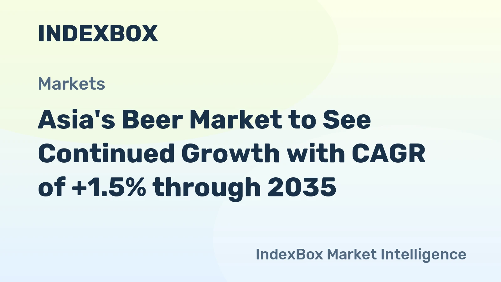 Asia's Beer Market to See Continued Growth with CAGR of +1.5% through 2035