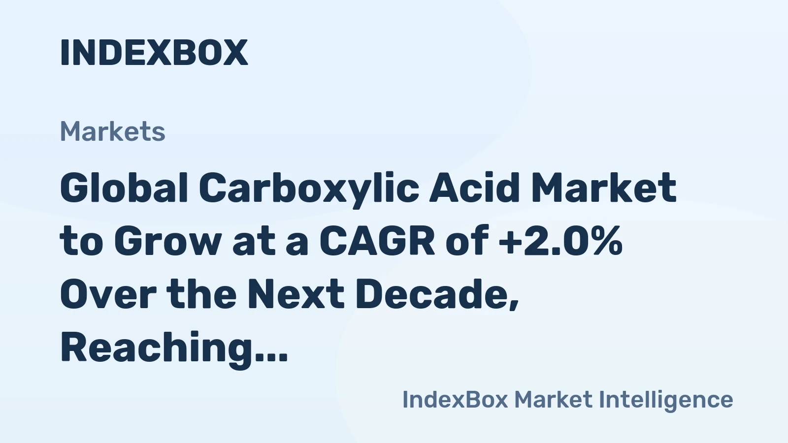 Global Carboxylic Acid Market to Grow at a CAGR of +2.0% Over the Next Decade, Reaching $20.8B by 2035