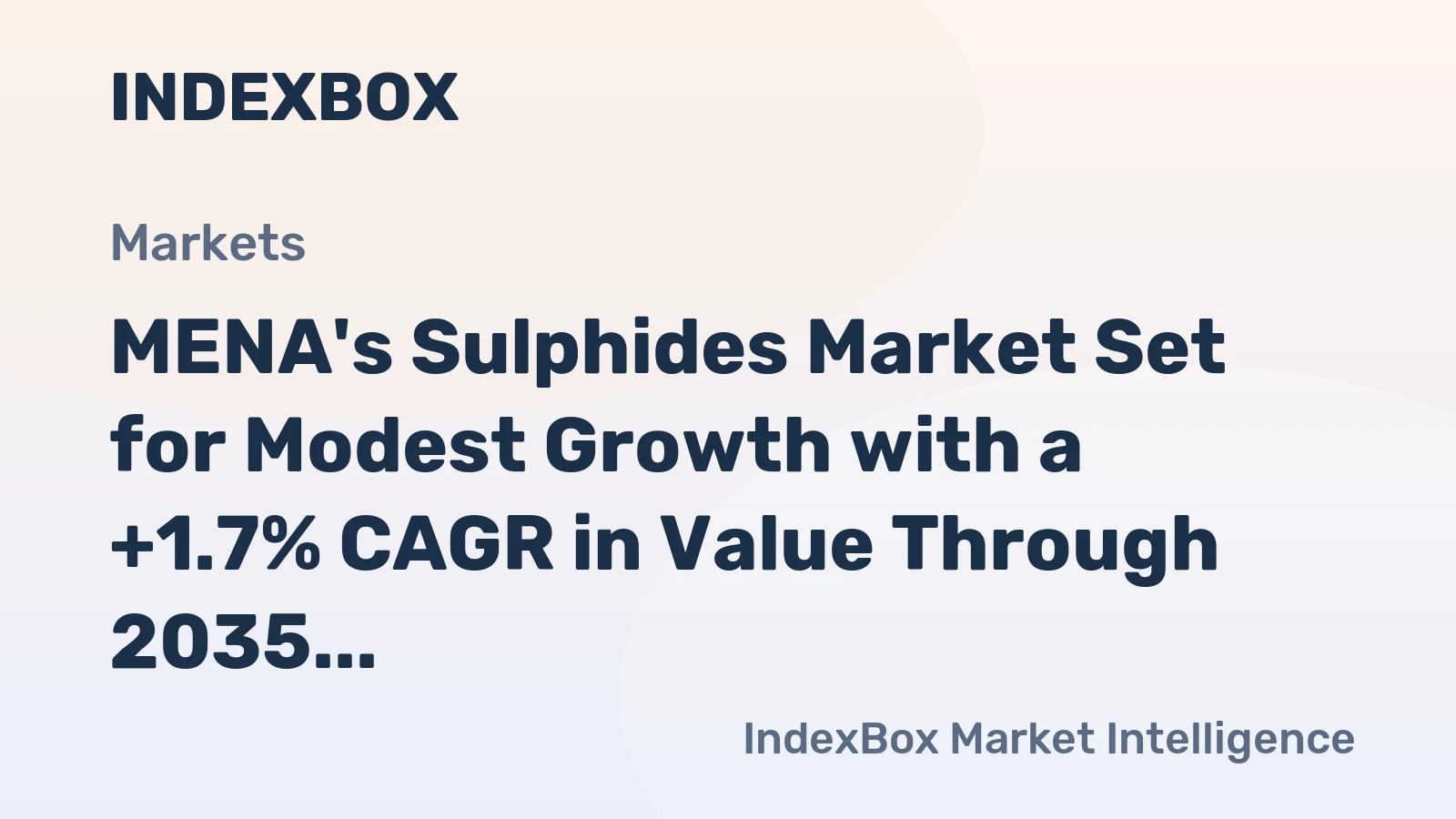 MENA's Sulphides Market Set for Modest Growth with a +1.7% CAGR in Value Through 2035