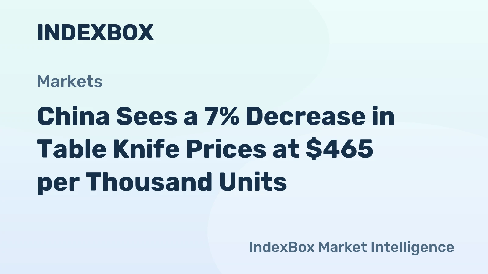 China Sees a 7% Decrease in Table Knife Prices at $465 per Thousand Units