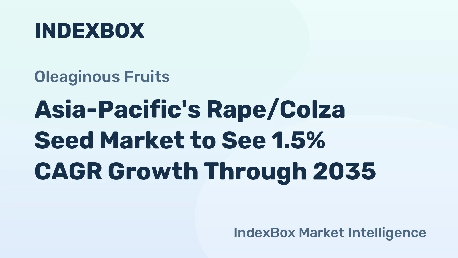 Asia-Pacific's Rape/Colza Seed Market to See 1.5% CAGR Growth Through 2035