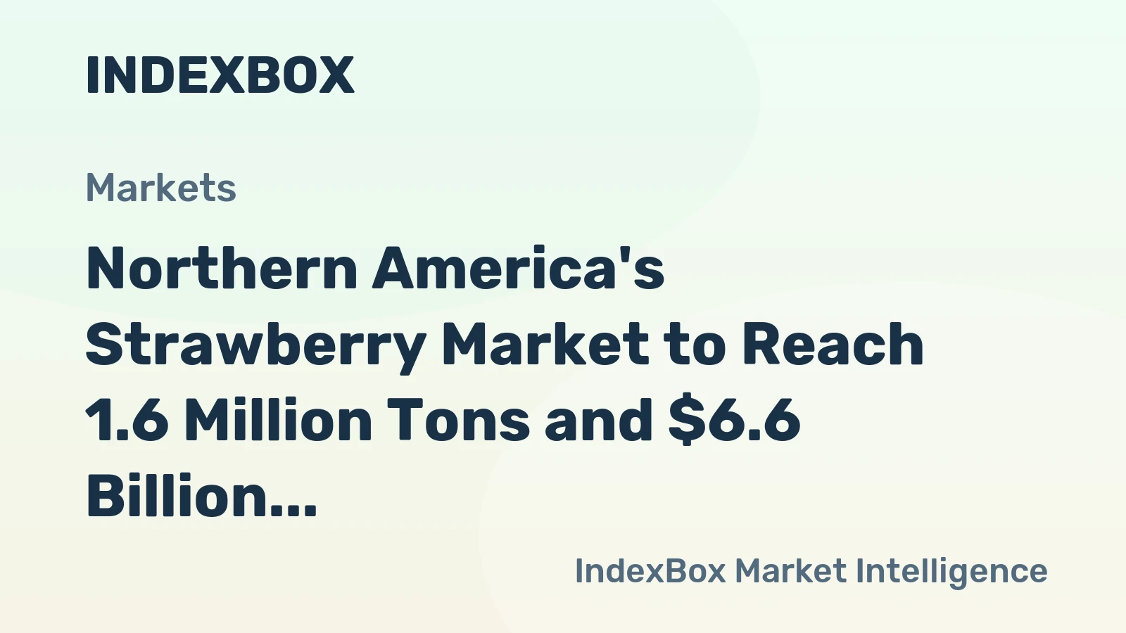 Northern America's Strawberry Market to Reach 1.6 Million Tons and $6.6 Billion by 2035