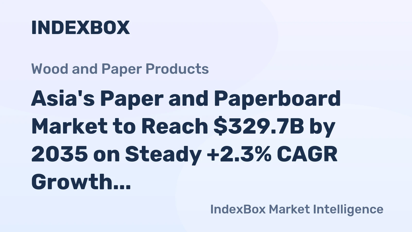 Asia's Paper and Paperboard Market to Reach $329.7B by 2035 on Steady +2.3% CAGR Growth