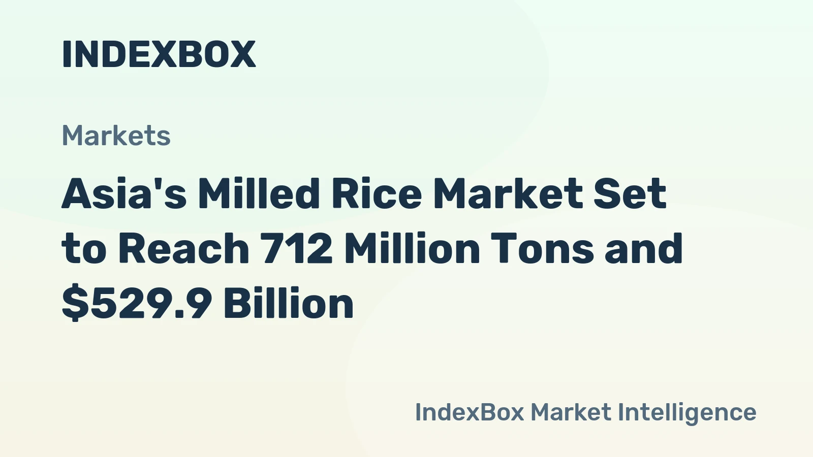 Asia's Milled Rice Market Set to Reach 712 Million Tons and $529.9 Billion