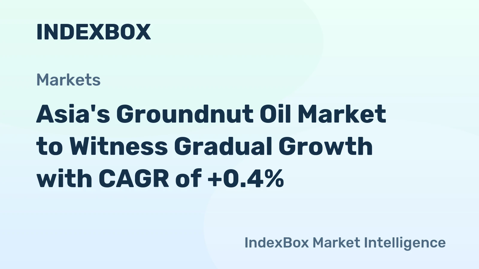 Asia's Groundnut Oil Market to Witness Gradual Growth with CAGR of +0.4%