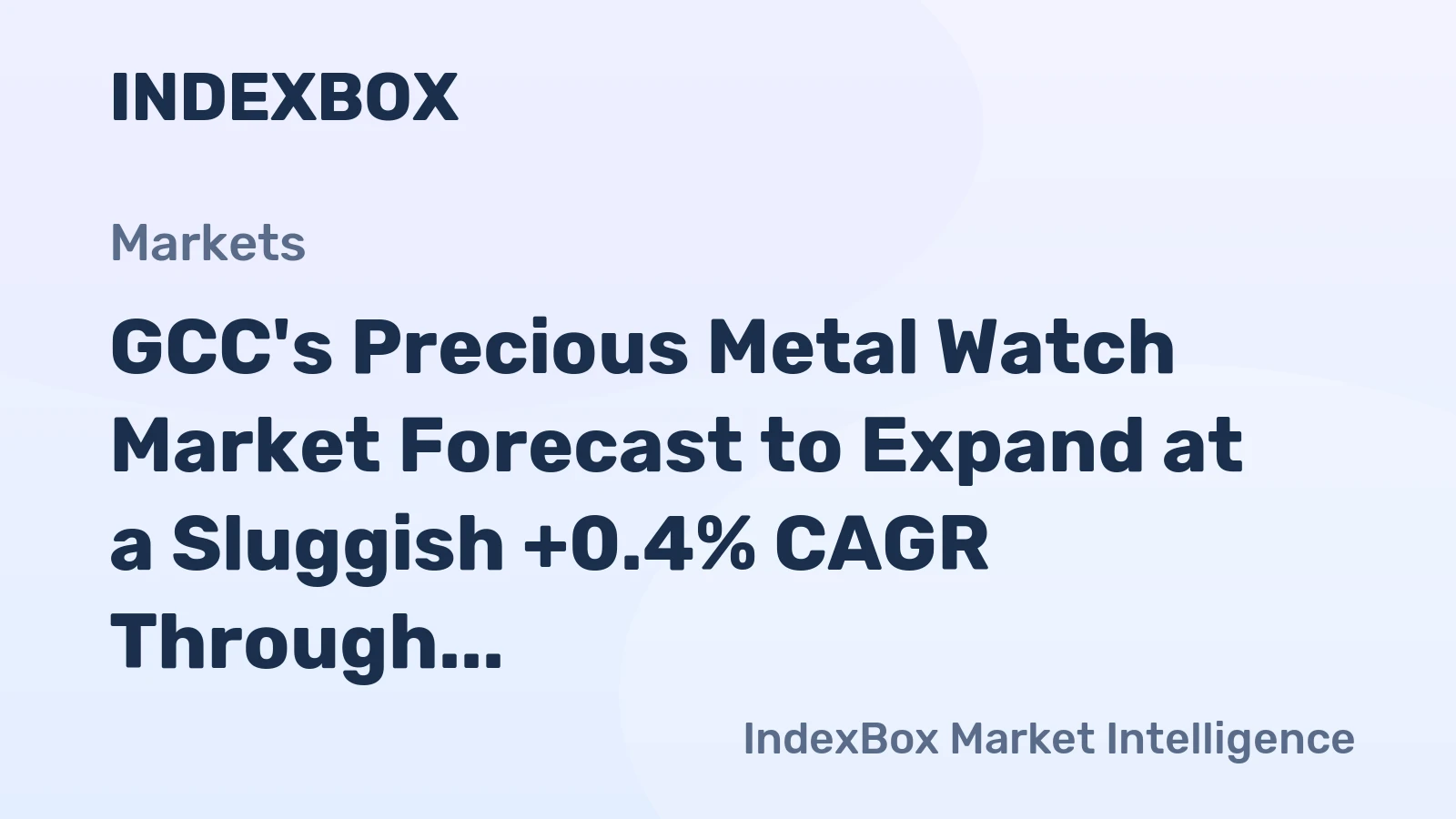 GCC's Precious Metal Watch Market Forecast to Expand at a Sluggish +0.4% CAGR Through 2035