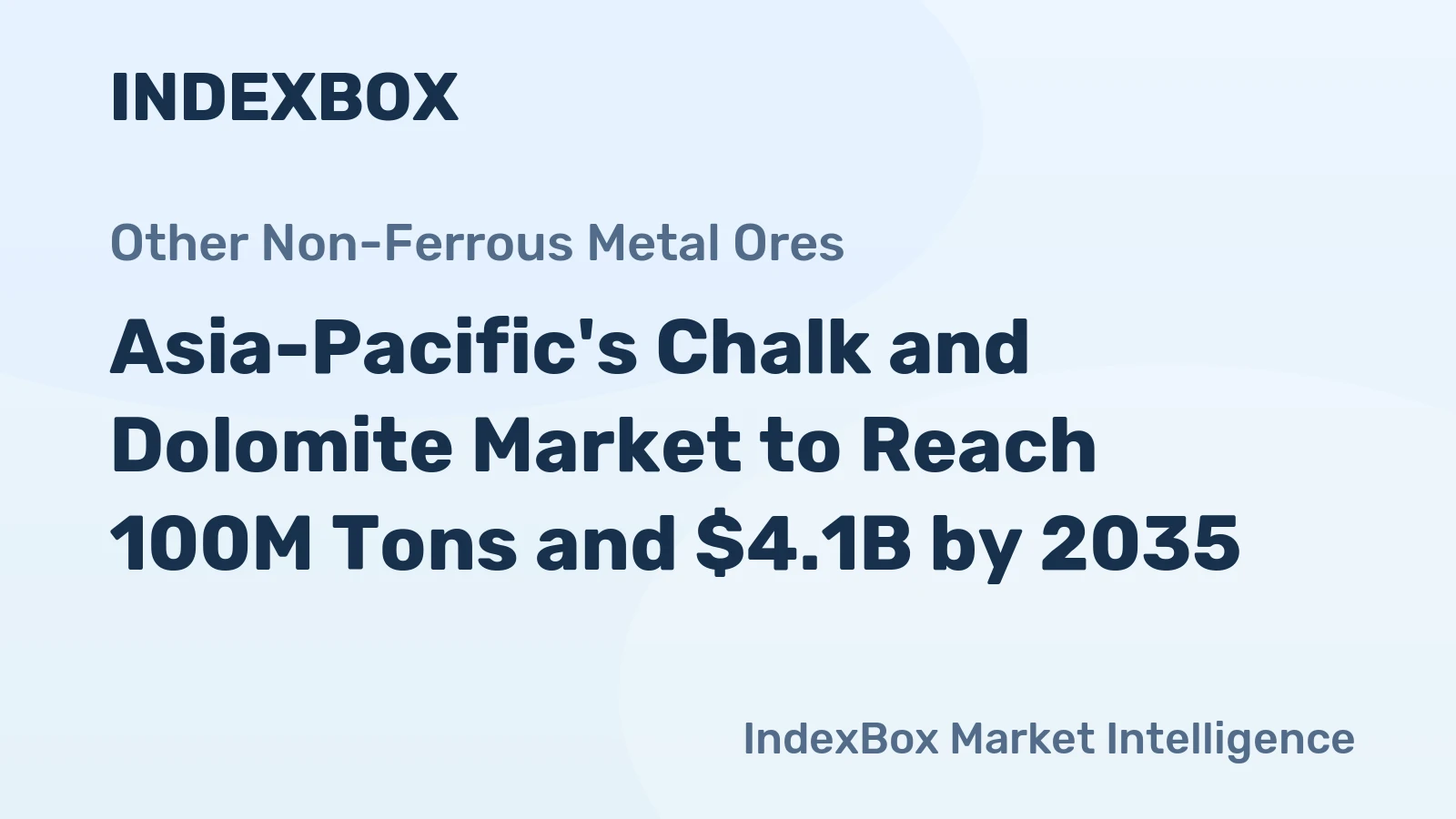 Asia-Pacific's Chalk and Dolomite Market to Reach 100M Tons and $4.1B by 2035
