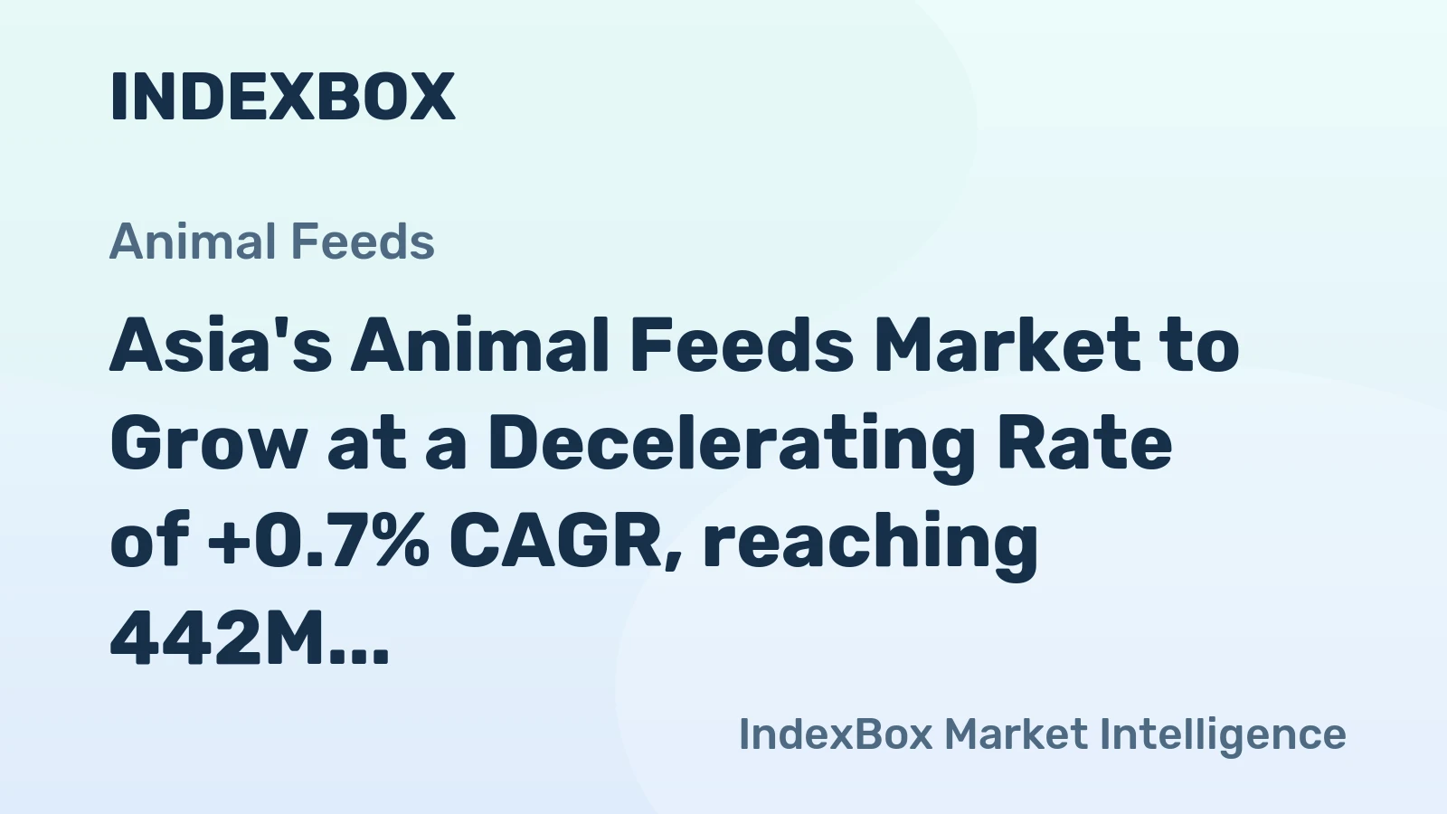 Asia's Animal Feeds Market to Grow at a Decelerating Rate of +0.7% CAGR, reaching 442M tons by 2035