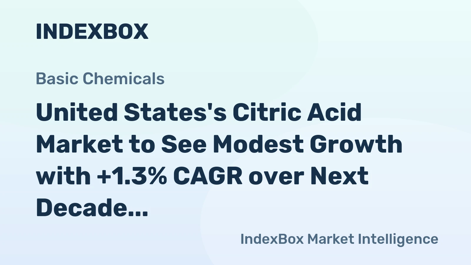 United States's Citric Acid Market to See Modest Growth with +1.3% CAGR over Next Decade