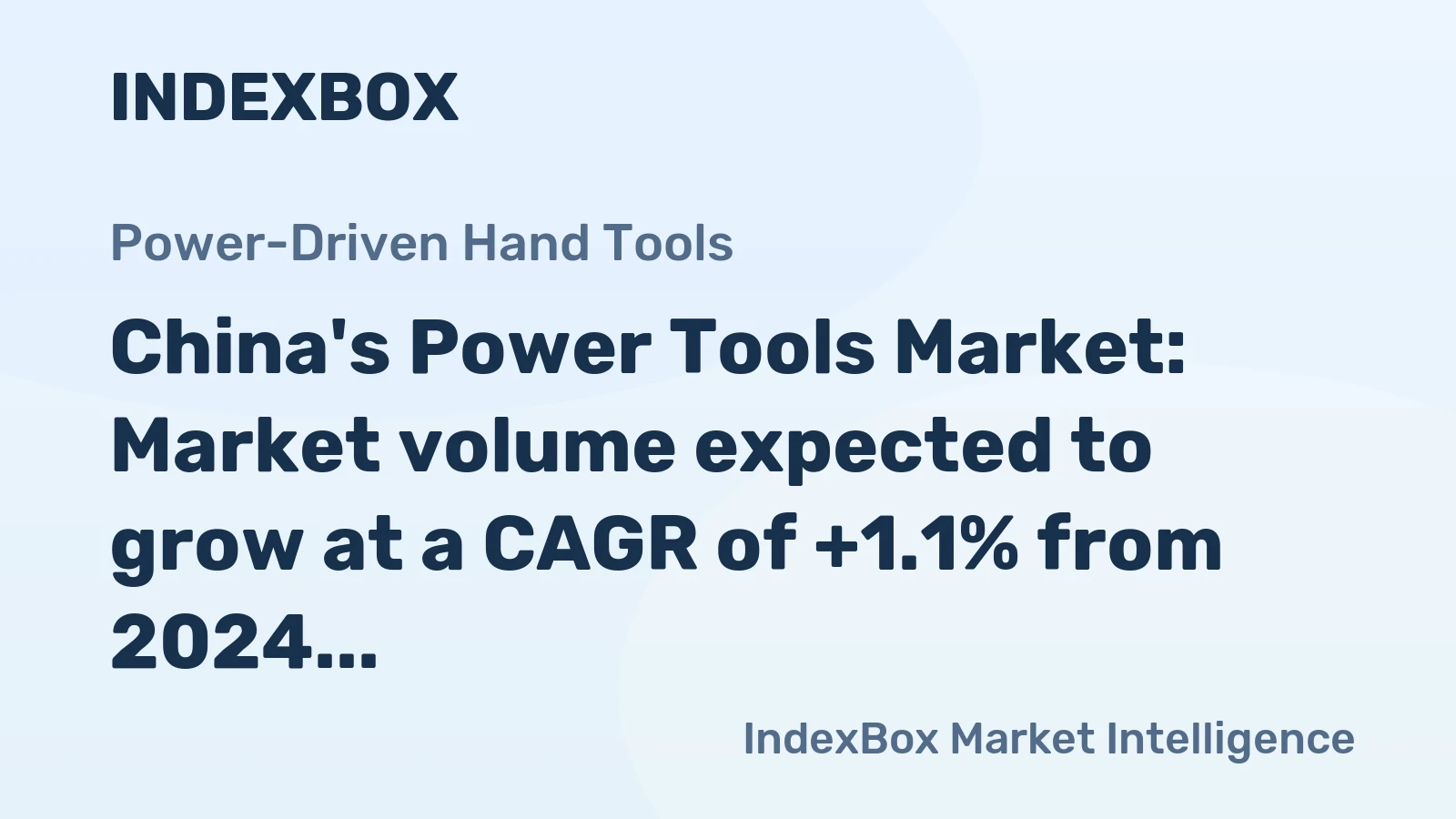 China's Power Tools Market: Market volume expected to grow at a CAGR of +1.1% from 2024 to 2035, reaching 147M units
