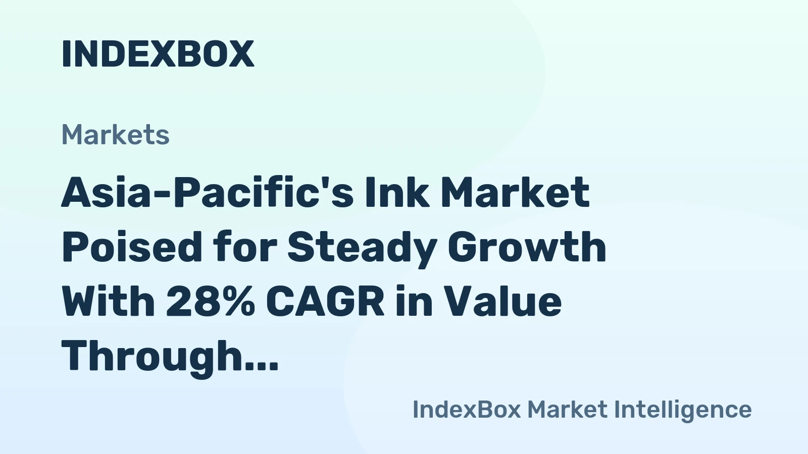 Asia-Pacific's Ink Market Poised for Steady Growth With 28% CAGR in Value Through 2035