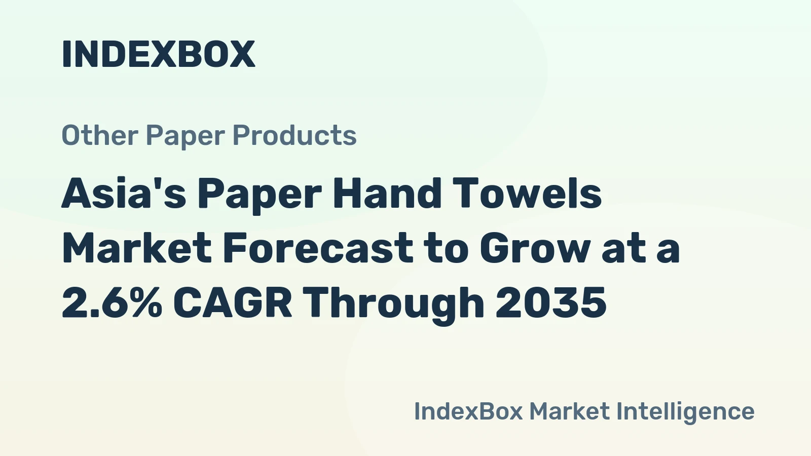 Asia's Paper Hand Towels Market Forecast to Grow at a 2.6% CAGR Through 2035