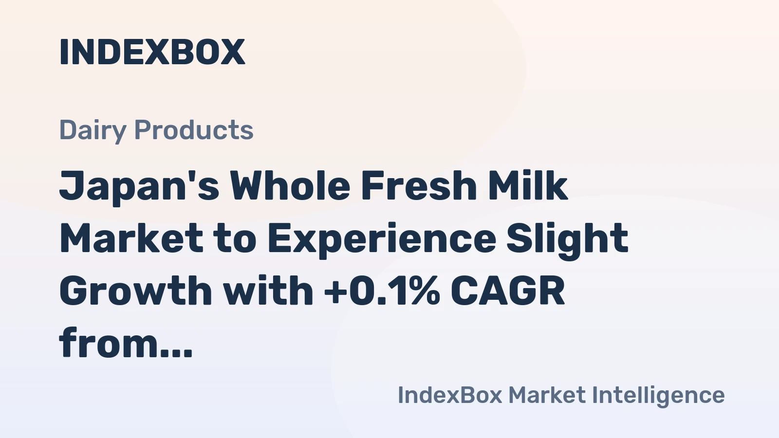 Japan's Whole Fresh Milk Market to Experience Slight Growth with +0.1% CAGR from 2024 to 2035