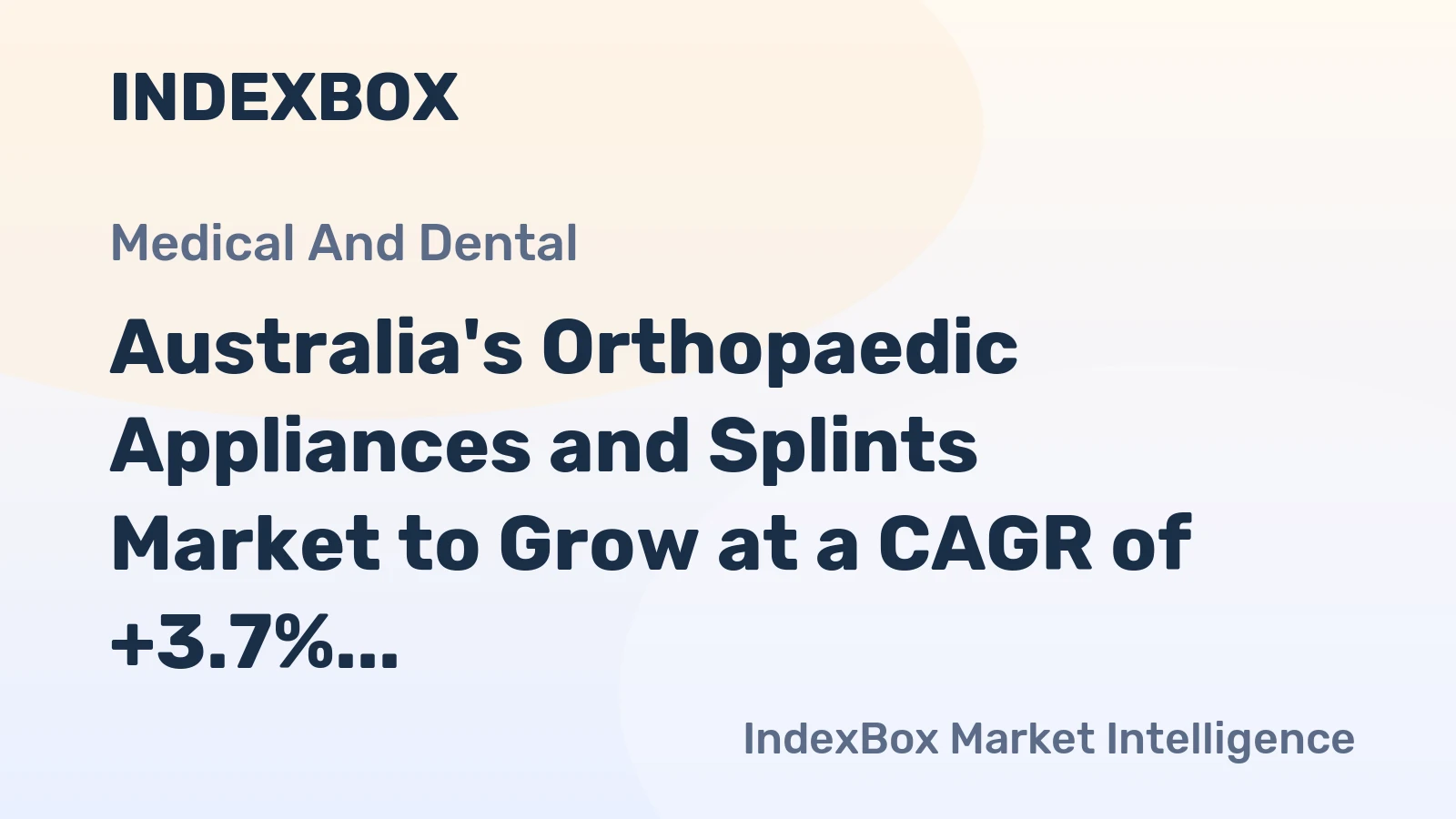 Australia's Orthopaedic Appliances and Splints Market to Grow at a CAGR of +3.7% from 2024 to 2035, Expected to Reach $581M by 2035