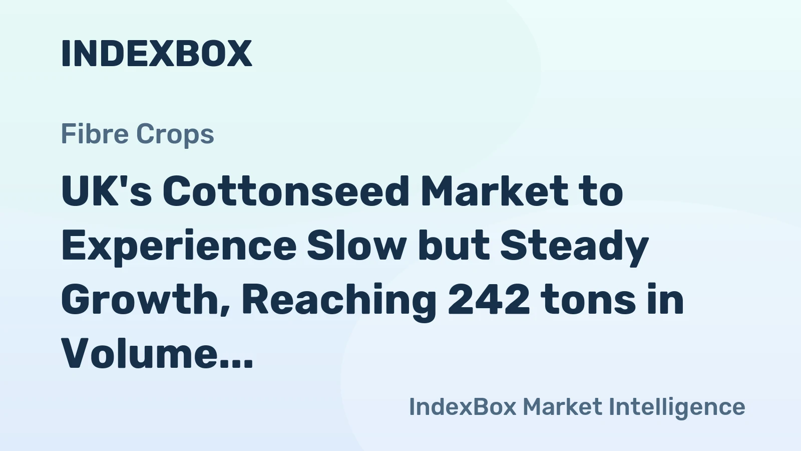 UK's Cottonseed Market to Experience Slow but Steady Growth, Reaching 242 tons in Volume and $126K in Value by 2035