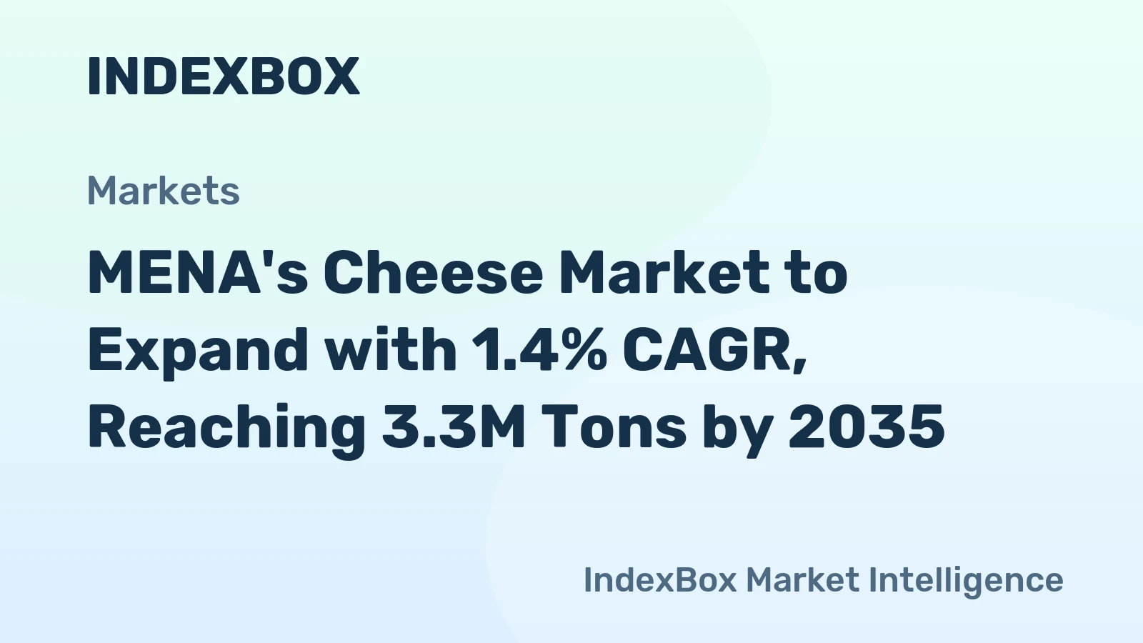 MENA's Cheese Market to Expand with 1.4% CAGR, Reaching 3.3M Tons by 2035