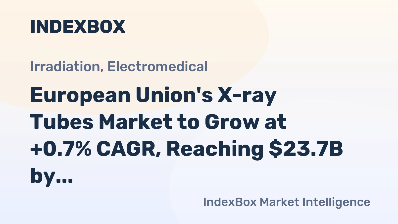 European Union's X-ray Tubes Market to Grow at +0.7% CAGR, Reaching $23.7B by 2035
