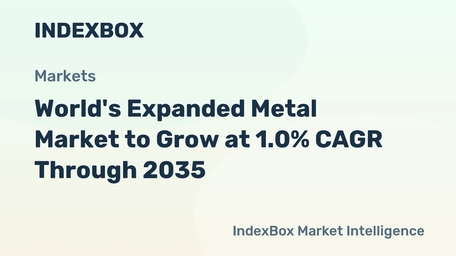 World's Expanded Metal Market to Grow at 1.0% CAGR Through 2035