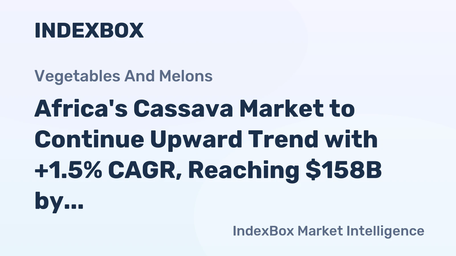 Africa's Cassava Market to Continue Upward Trend with +1.5% CAGR, Reaching $158B by 2035