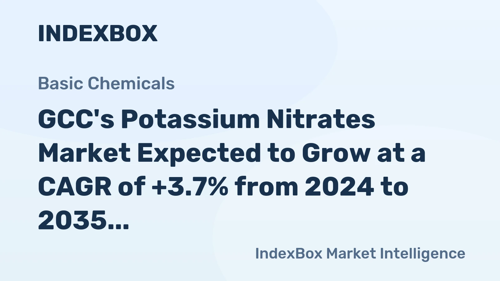 GCC's Potassium Nitrates Market Expected to Grow at a CAGR of +3.7% from 2024 to 2035