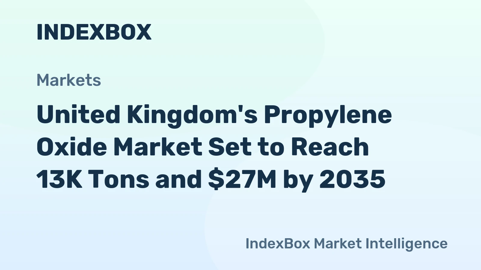 United Kingdom's Propylene Oxide Market Set to Reach 13K Tons and $27M by 2035