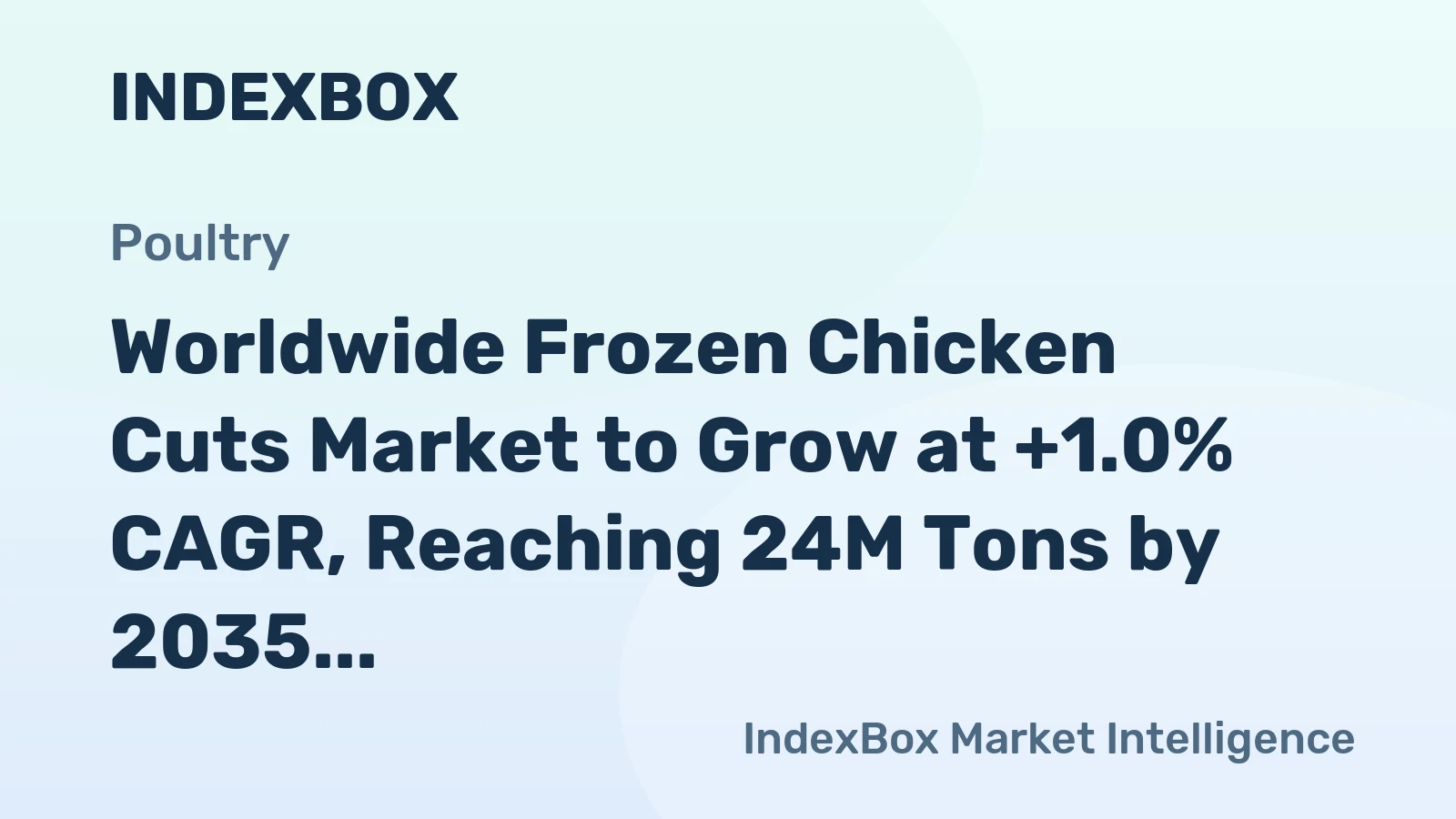 Worldwide Frozen Chicken Cuts Market to Grow at +1.0% CAGR, Reaching 24M Tons by 2035