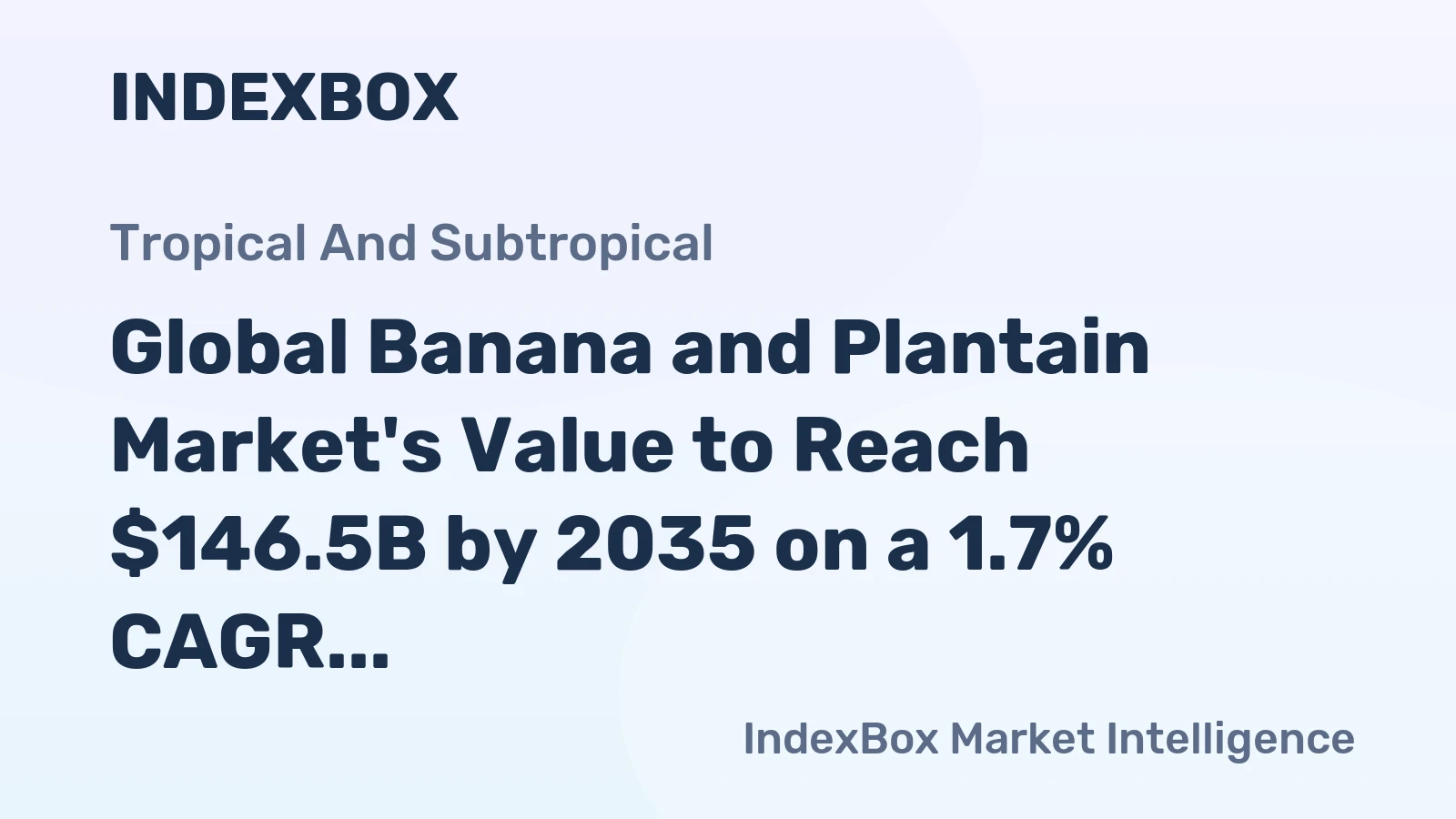 Global Banana and Plantain Market's Value to Reach $146.5B by 2035 on a 1.7% CAGR