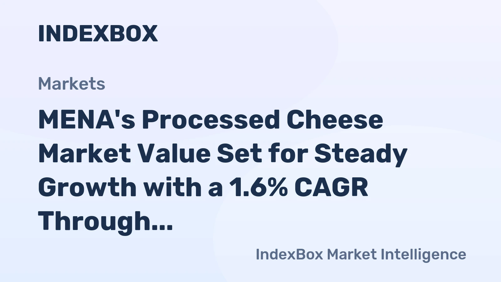 MENA's Processed Cheese Market Value Set for Steady Growth with a 1.6% CAGR Through 2035