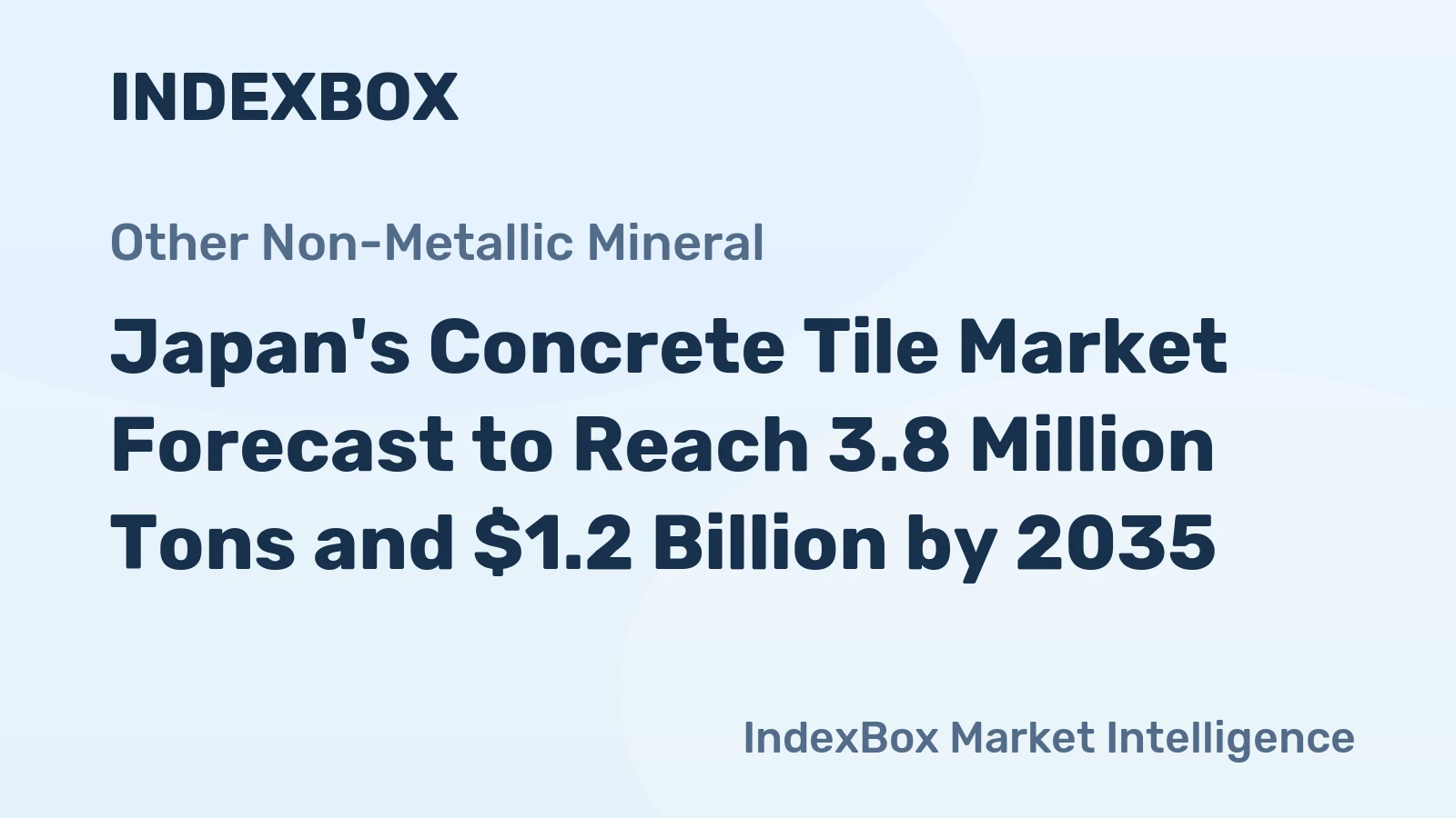 Japan's Concrete Tile Market Forecast to Reach 3.8 Million Tons and $1.2 Billion by 2035