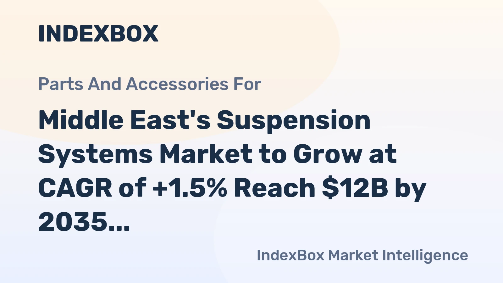 Middle East's Suspension Systems Market to Grow at CAGR of +1.5% Reach $12B by 2035