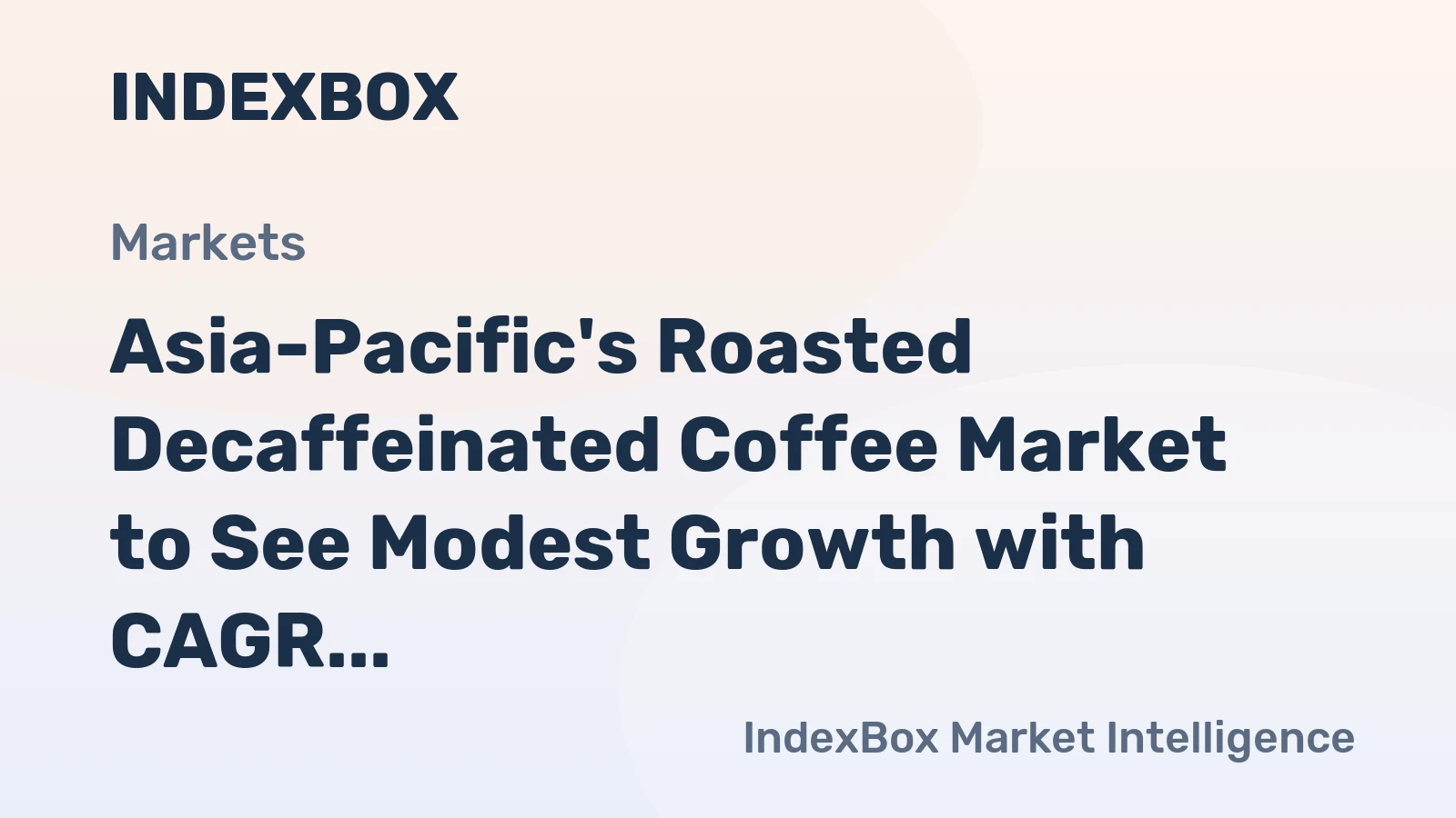 Asia-Pacific's Roasted Decaffeinated Coffee Market to See Modest Growth with CAGR of +0.8% from 2024 to 2035