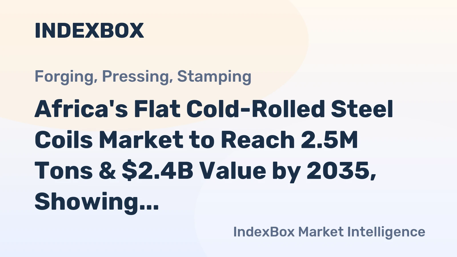 Africa's Flat Cold-Rolled Steel Coils Market to Reach 2.5M Tons & $2.4B Value by 2035, Showing Slight Growth