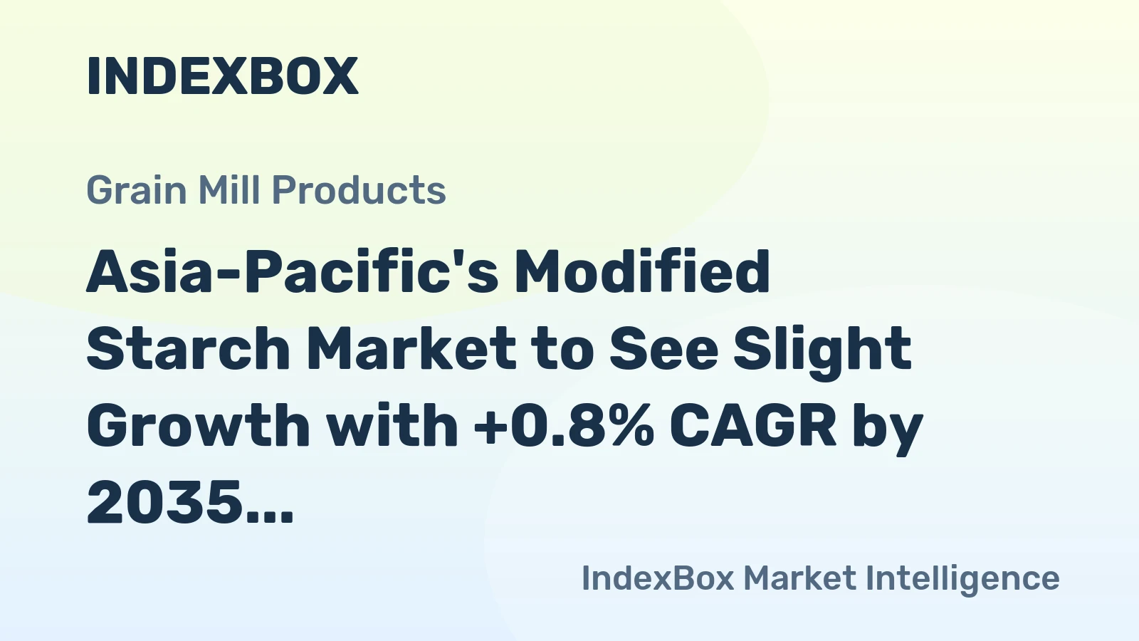 Asia-Pacific's Modified Starch Market to See Slight Growth with +0.8% CAGR by 2035