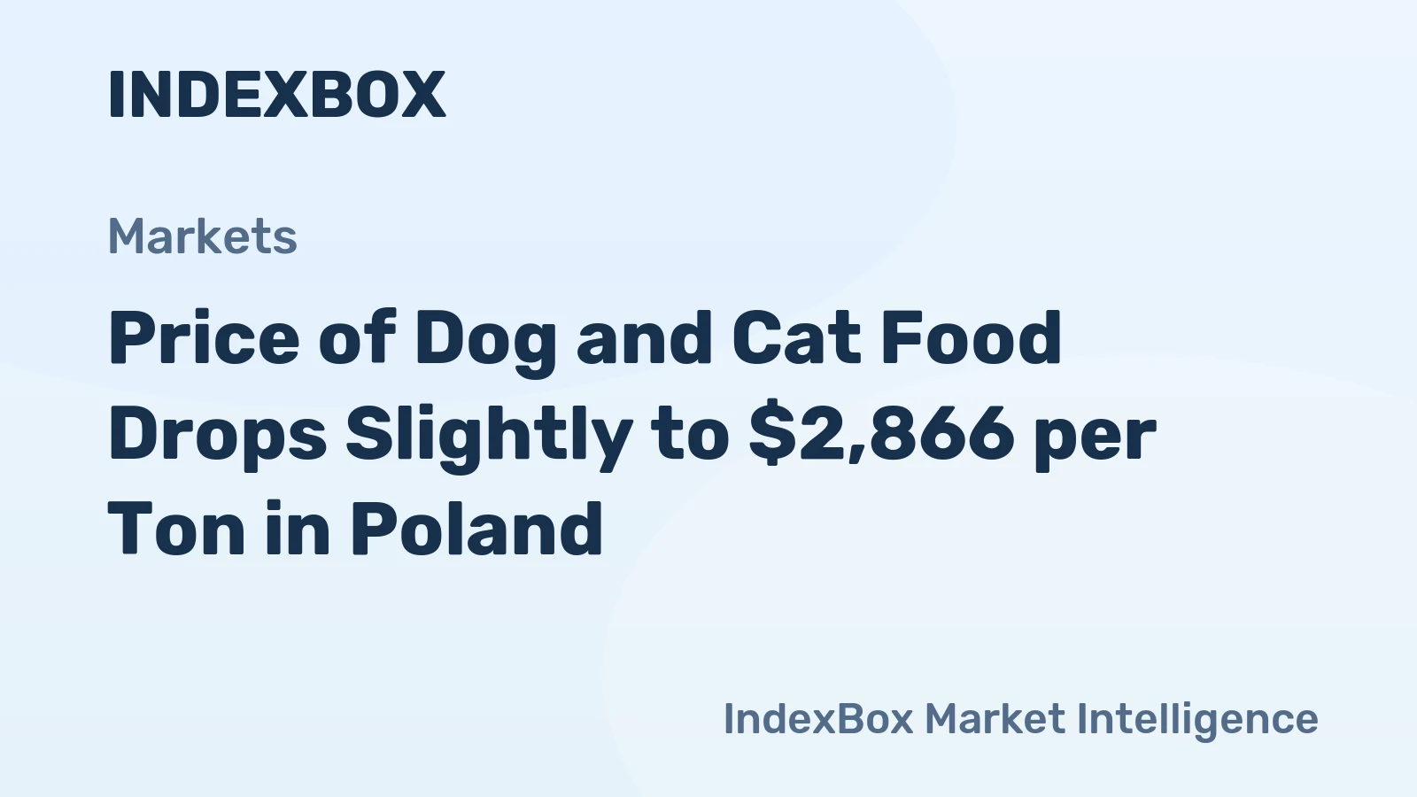 Price of Dog and Cat Food Drops Slightly to $2,866 per Ton in Poland
