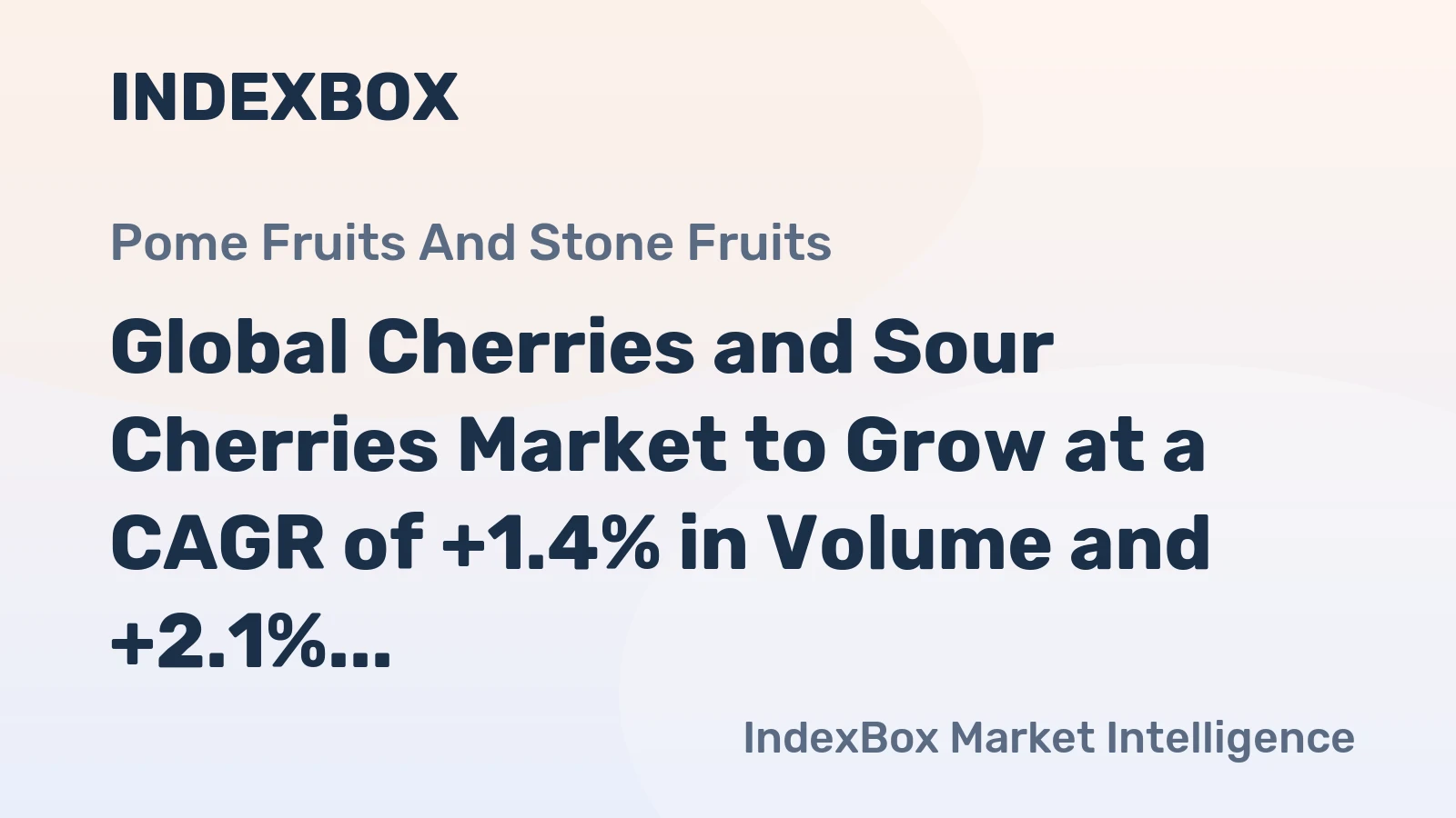 Global Cherries and Sour Cherries Market to Grow at a CAGR of +1.4% in Volume and +2.1% in Value from 2024 to 2035