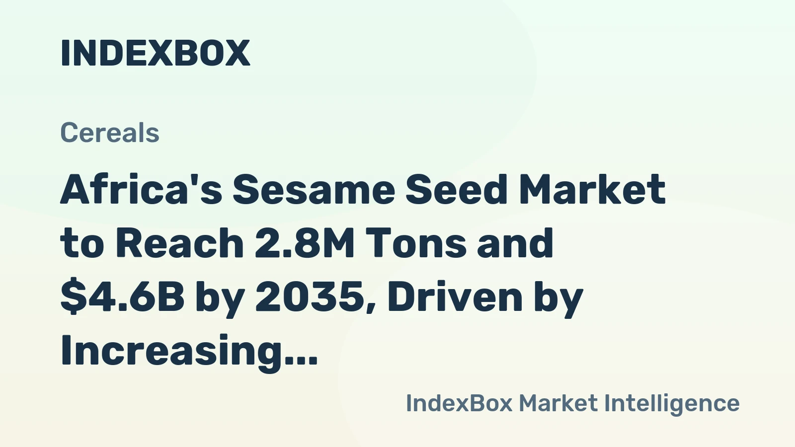 Africa's Sesame Seed Market to Reach 2.8M Tons and $4.6B by 2035, Driven by Increasing Demand