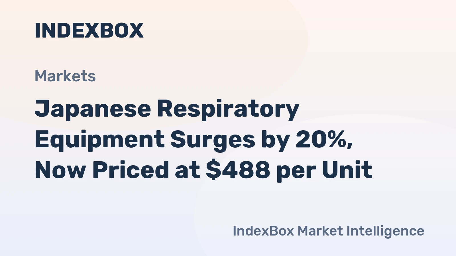 Japanese Respiratory Equipment Surges by 20%, Now Priced at $488 per Unit