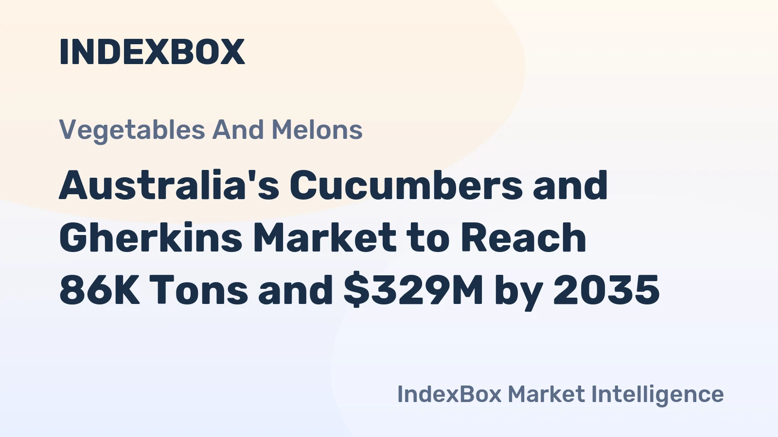 Australia's Cucumbers and Gherkins Market to Reach 86K Tons and $329M by 2035
