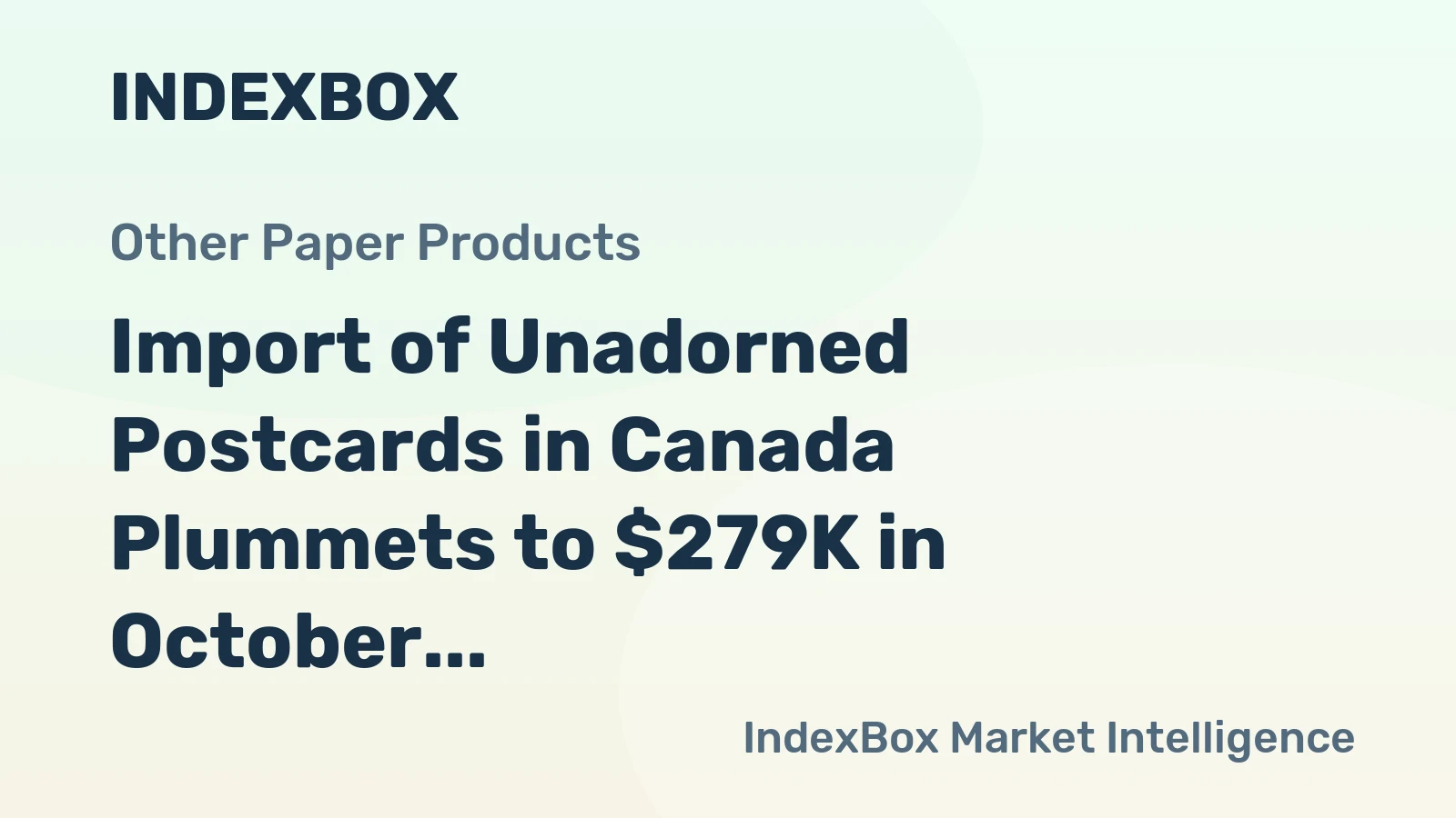 Import of Unadorned Postcards in Canada Plummets to $279K in October 2023
