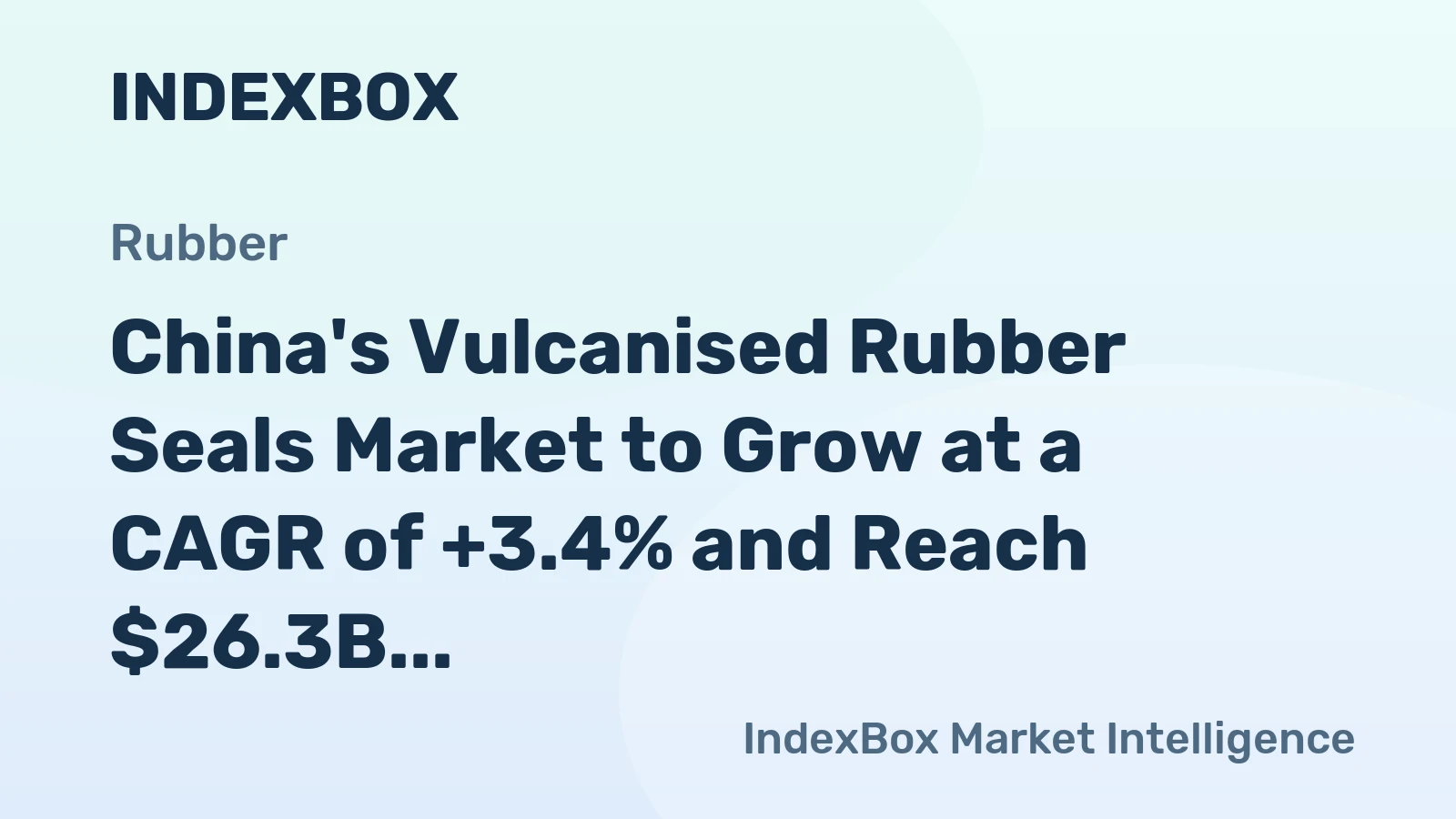 China's Vulcanised Rubber Seals Market to Grow at a CAGR of +3.4% and Reach $26.3B by 2035