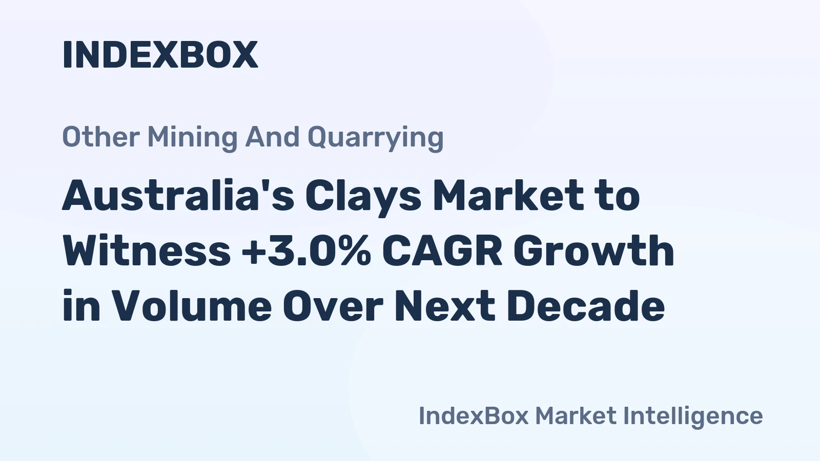 Australia's Clays Market to Witness +3.0% CAGR Growth in Volume Over Next Decade