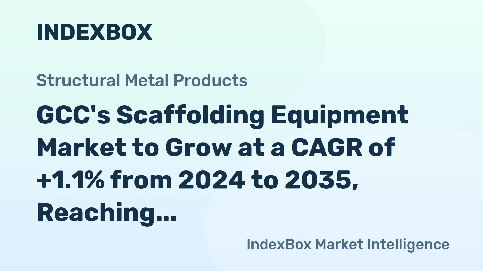 GCC's Scaffolding Equipment Market to Grow at a CAGR of +1.1% from 2024 to 2035, Reaching 352K tons