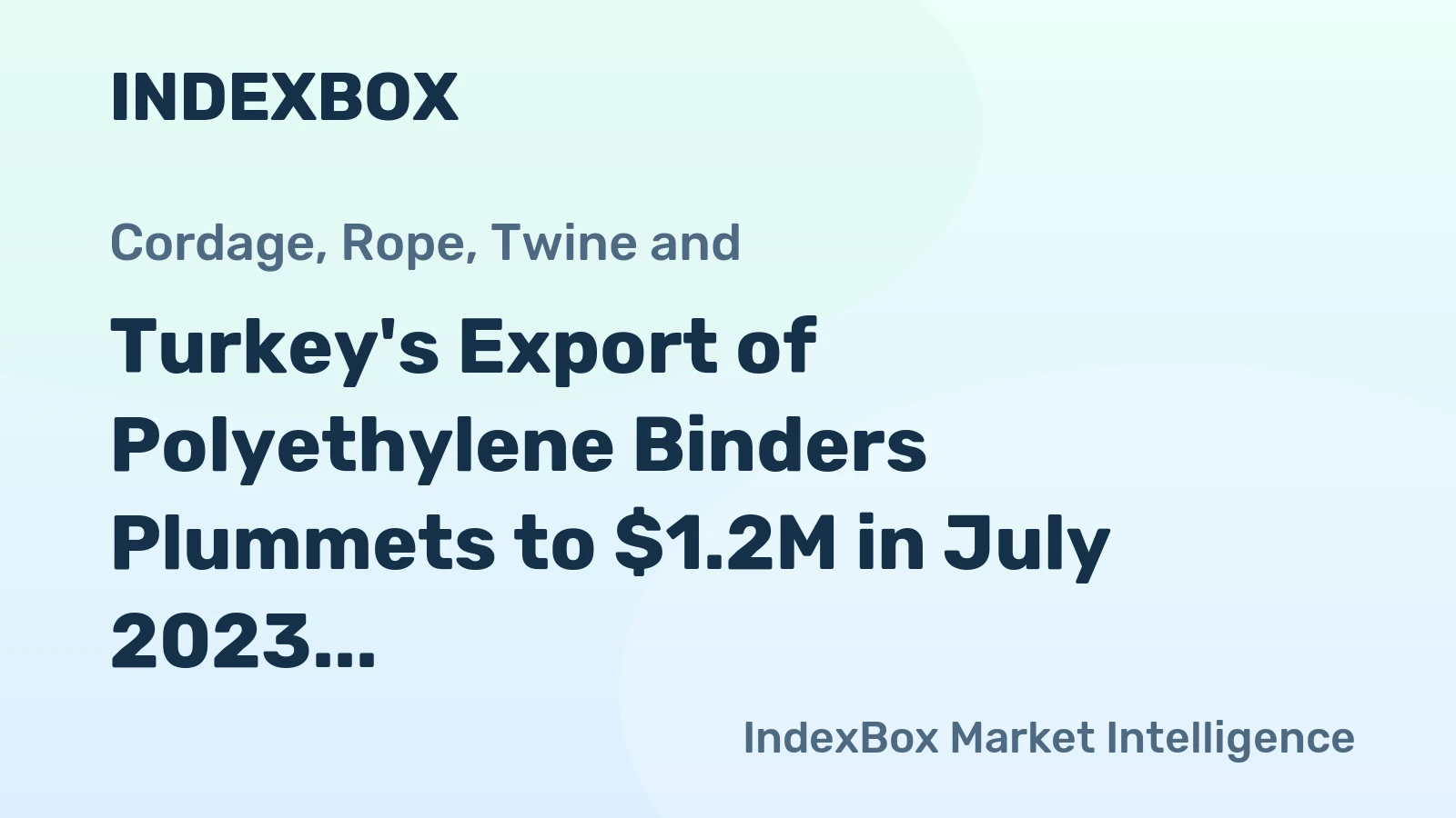 Turkey's Export of Polyethylene Binders Plummets to $1.2M in July 2023